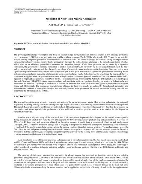 Pdf Modeling Of Near Well Matrix Acidization