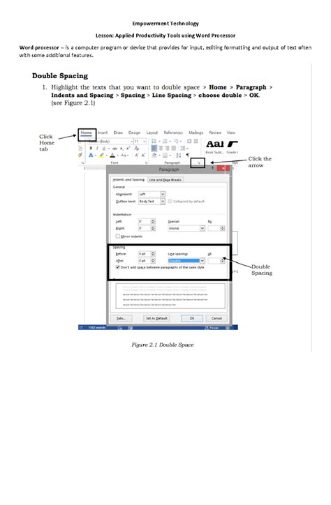 Advanced Word Processing Application Educational Technology