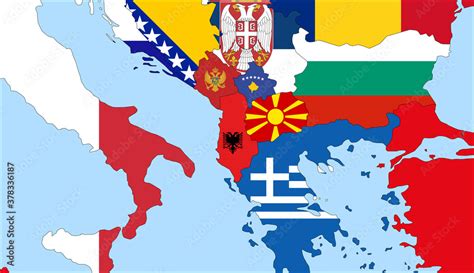 Greece And Albania Map Balkan Neighboring Countries