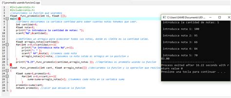 Código De Dev C Calculo De Promedio Usando Funciones