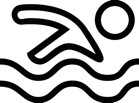 A Black And White Image Of A Swimmer 43194245 Vector Art At Vecteezy