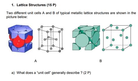 Solved Lattice Structures 15 ﻿ptwo Different Unit Cells A