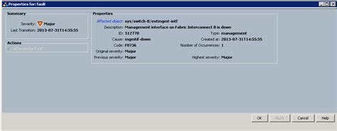 ucs getting error message management interface on fabric interconnect