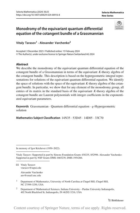 Monodromy Of The Equivariant Quantum Differential Equation Of The