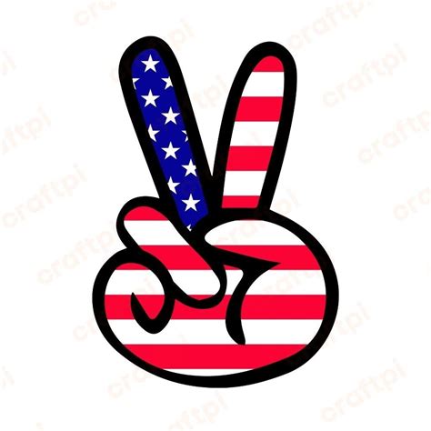 Peace Sign Usa Flag Svg Png  Psd Dxf Files Craftpi Peace
