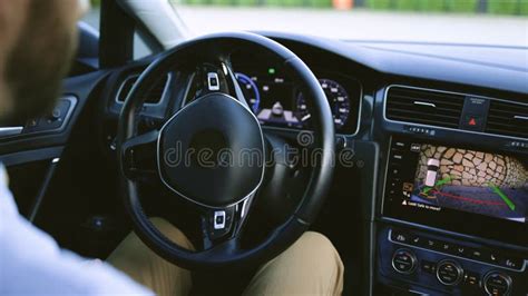 Autonomous Self Driving Electric Car Driving On Road Animated