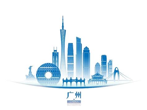 广州城市建筑群天际线矢量插画海报图片下载 花瓣网
