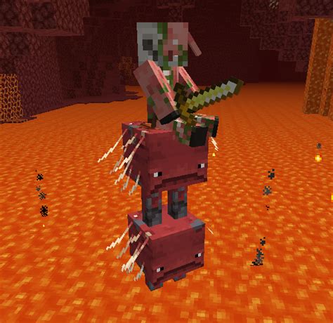 Java Editionstrider Jockey Holding Golden Sword Minecraft