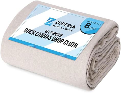 Zuperia Canvas Drop Cloth 9 X 12 Ft Pack Of 1 Cotton Blend