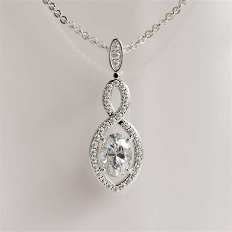 Infinity Loop Moissanite Pendant With Oval Center Stone Forever