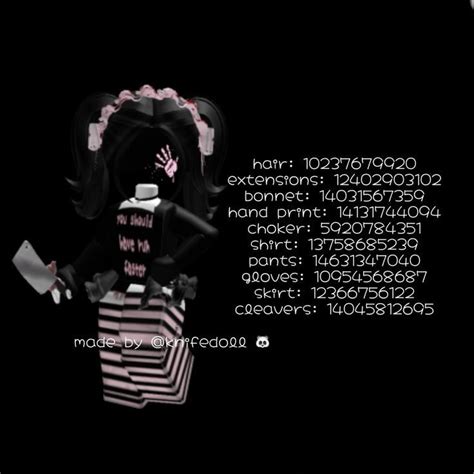 Code For Skin In Brookhaven Roblox ️ Knifedoll Idea 💡 Abiti Del