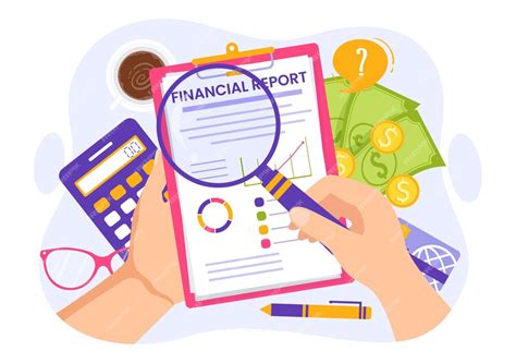 Illustration Du Rapport Financier Avec Des Graphiques Et Des Diagrammes