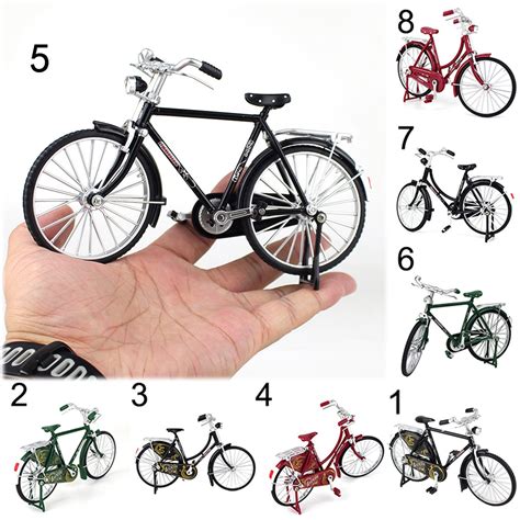 Walbest Mini Alloy Retro Style Classical Bike Art Sculpture Die Cast Retro Finger Bike Model