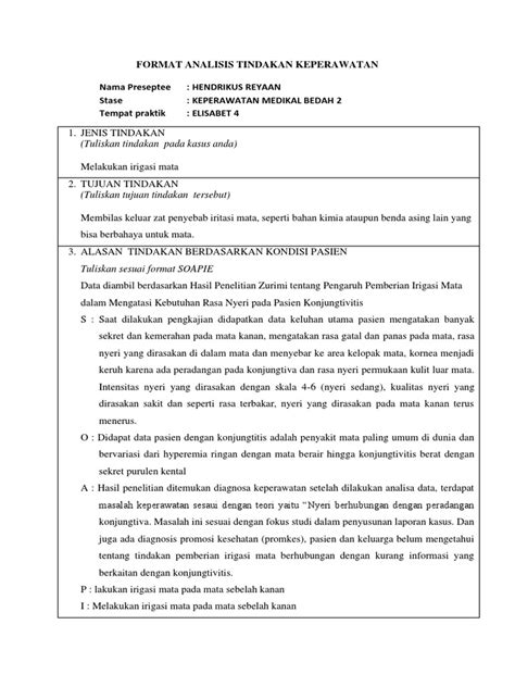 Hendrikus Reyaan Analisa Tindakan Tidak Tercapai Pdf