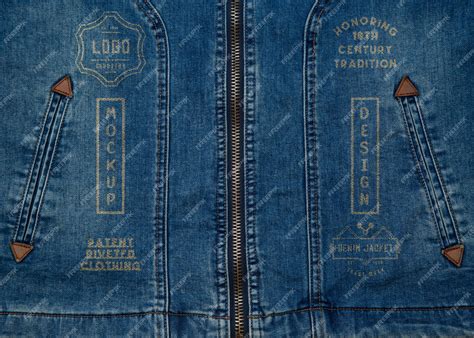 Premium Psd Patch On Denim Jacket Mockup