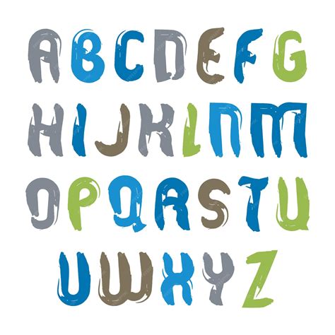 Premium Vector Vector Alphabet Capital Letters Set Hand Drawn