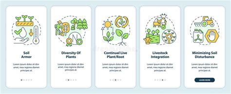 Principles Of Regenerative Farming Onboarding Mobile App Screen Stock