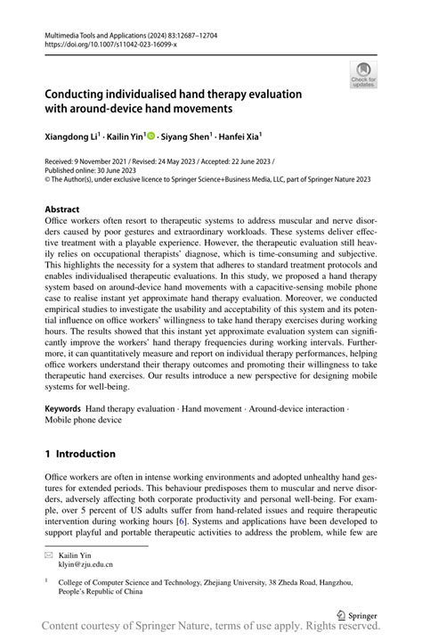 Conducting Individualised Hand Therapy Evaluation With Around Device