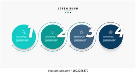 Process Diagram Four Intersected Colorful Translucent Stock Vector
