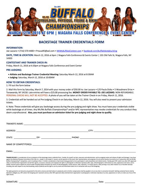 Fillable Online Backstage Trainer Credentials Form Fax Email Print