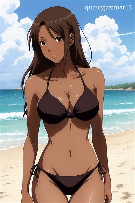 Rule 34 1girls Beach Black Bikini Dark Skinned Female Large Breasts