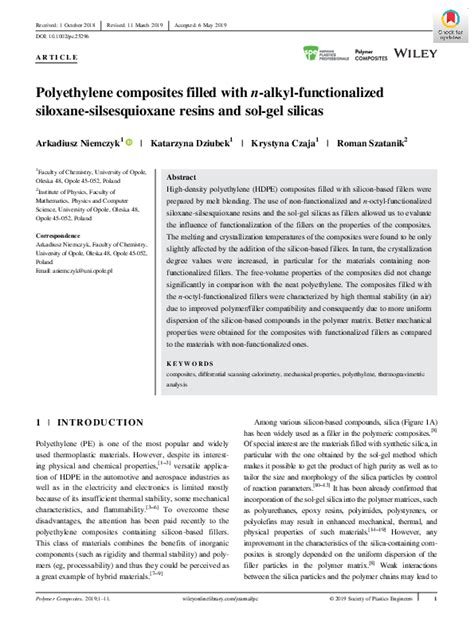 Pdf Polyethylene Composites Filled With N ‐alkyl‐functionalized