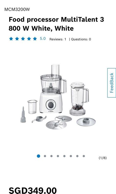 Bosch Food Processor Multitalent 3 800 W White Tv And Home Appliances