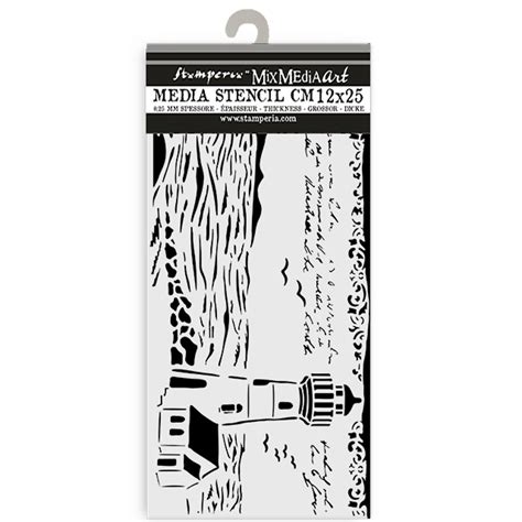 Stamperia Stencil 472x984 Silent Sea Lighthouse 5993110043034