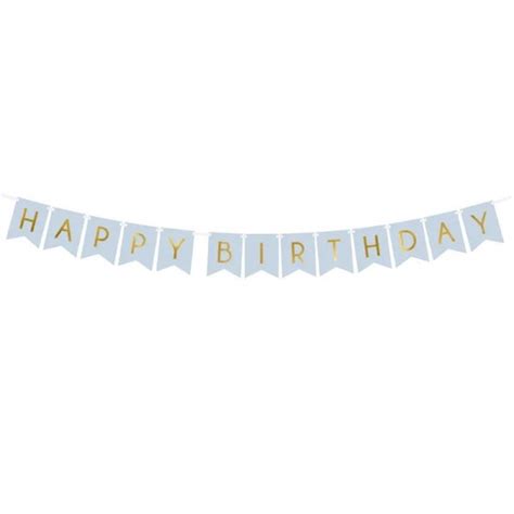 Light Blue Happy Birthday Banner Party Splendour