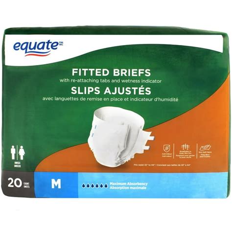 Equate Unisex Maximum Absorbency Fitted Briefs Medium 20 Pairs Walmart Ca