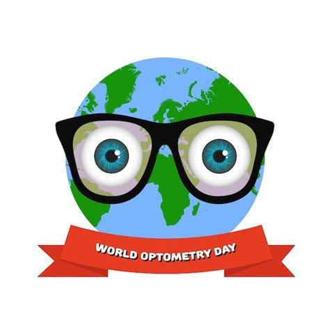Premium Vector World Optometry Day Earth And Eyes With Glasses