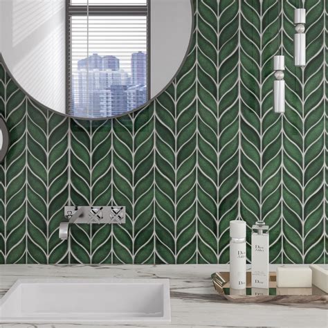 Green Leaf Backsplash Tile V 1724203316
