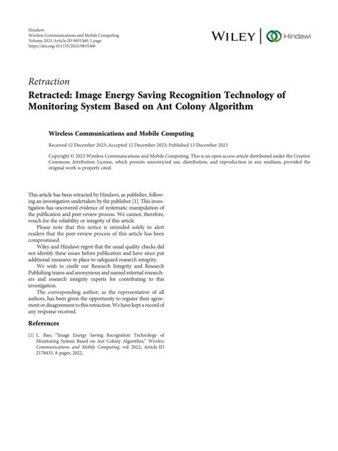 PDF Retracted Image Energy Saving Recognition Technology Of Monitoring System Based On Ant
