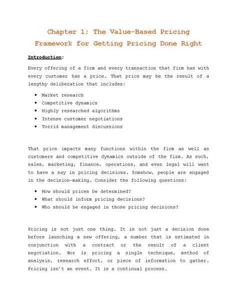 The Value Based Pricing Framework For Getting Pricing Done Right