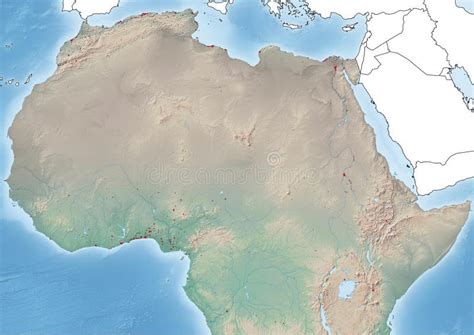 Illustration Continent Of North Africa Urban Areas Stock Illustration