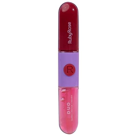 Batom Líquido Gloss Espelhado Duo Ruby Rose Ld11 Importados Lili
