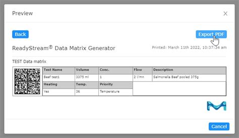 Readystream® Data Matrix Generator Tool