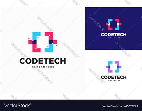 Modern Coding Logo Designs Concept Programmer Vector Image