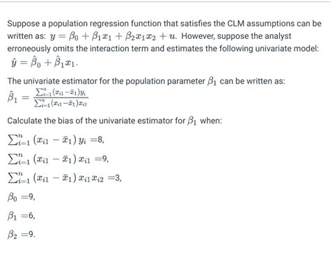 Solved Suppose A Population Regression Function That