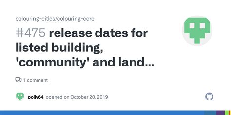 Release Dates For Listed Building Community And Land Use Uploads
