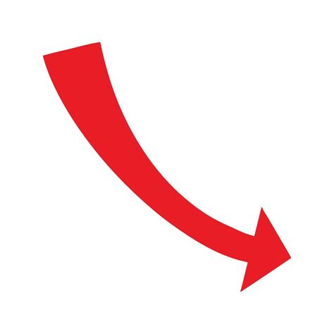 Red Down Arrow For Business And Finance Sign Isolated 17722607 Vector