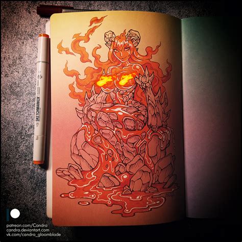 Artstation Sketchbook Lava Golem Sfw