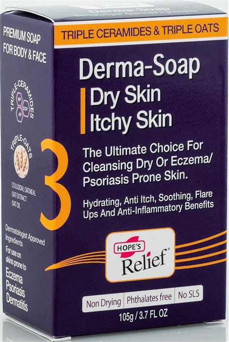 Hopes Relief Derma Soap Bar For Dry Sensitive Skin 105g Unscented
