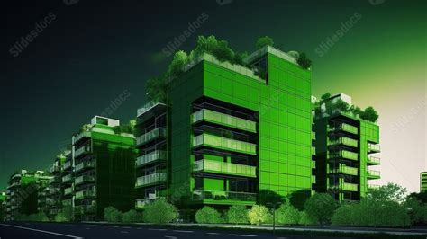 Fondo Representación 3d De Un Edificio Ecológico Y Ecológico Para Una