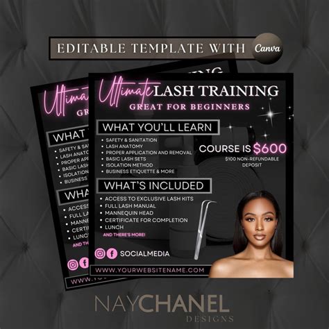 Lash Training Flyer Lash Course Flyer Diy Lash Class Flyer Etsy
