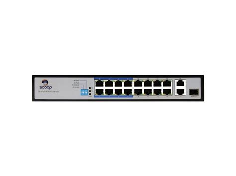 Scoop 16 Port Fast Ethernet 2GE 1SFP Uplink AI PoE Switch Switches Dreamware Technology