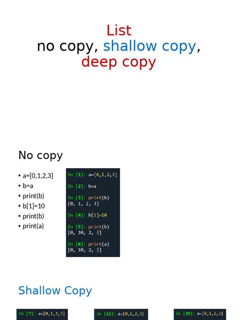 Deep Copy Vs Shallow Copy In Numpy Pdf