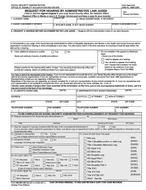 Ha 501 U5 Request For Hearing By Administrative Law Judge Fill And