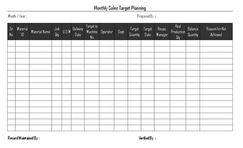 Sales Target Template Excel