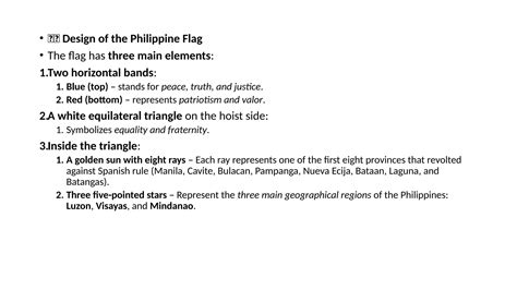 The Philippine Flag Meaning Its Symbol A Pptx